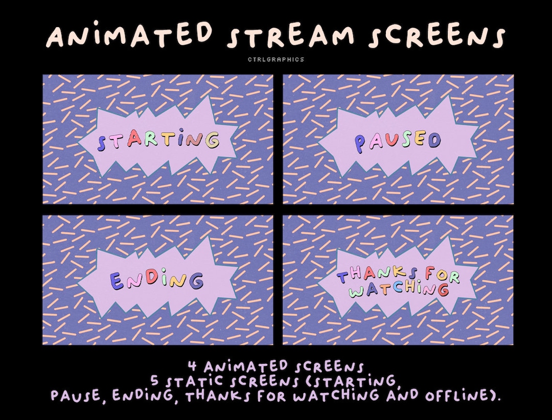 90s Show Inspired Screens for Streaming / Twitch & Youtube Overlays / 5 ...