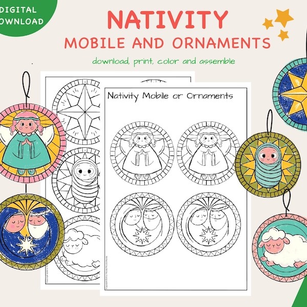 Nativity Ornaments Printable - Etsy