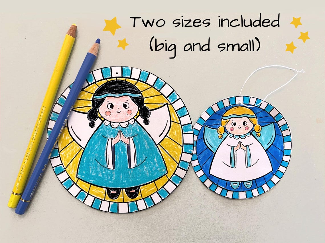 Nativity Coloring Paper Wall Hanging and Ornament / Printable Kids ...