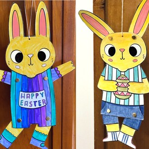 Printable Articulated Paper Doll Bunny: Easter Craft for Kids (PDF) - Etsy