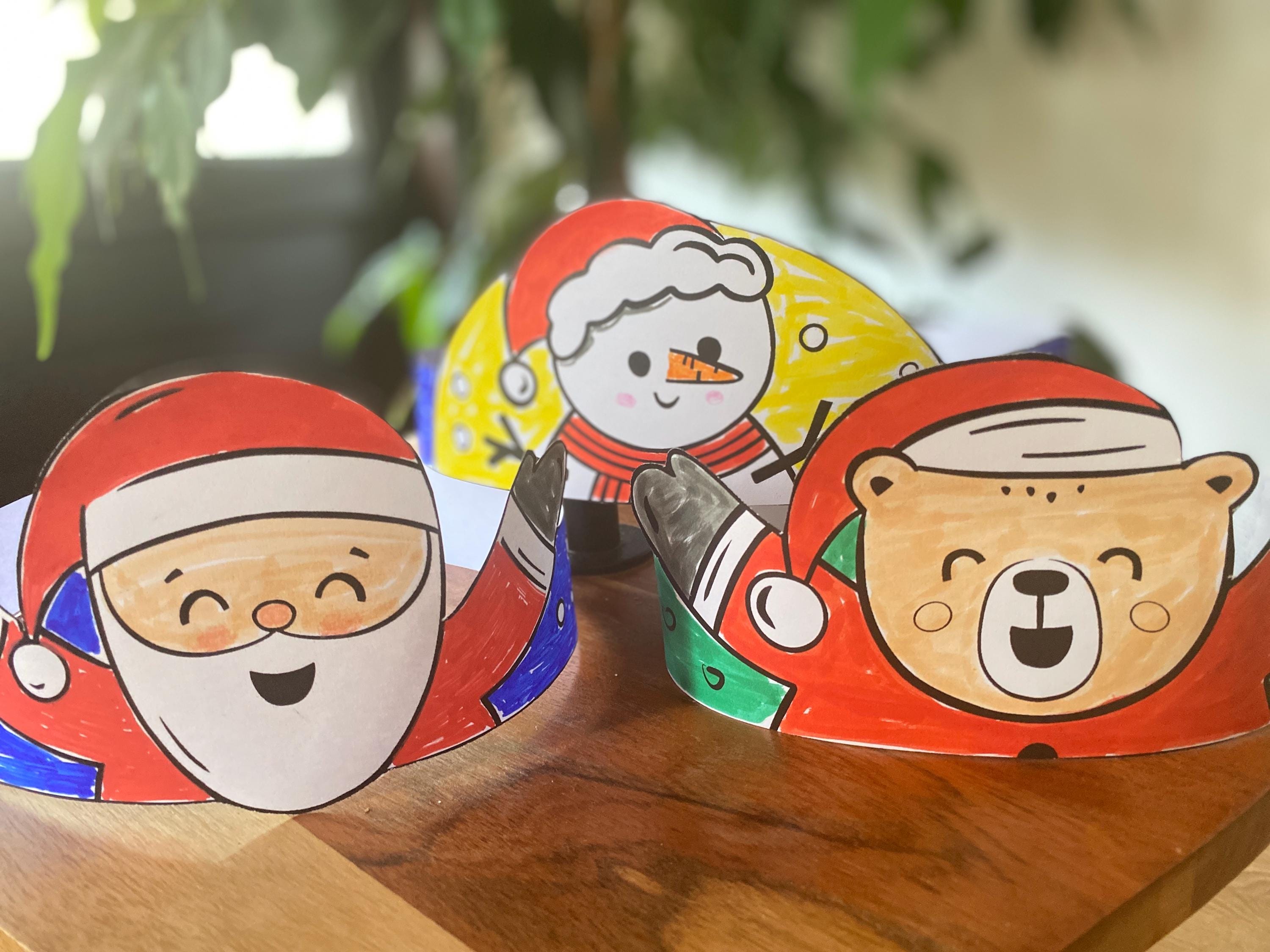 Printable Christmas Headband / DIY Paper Christmas Crown / Coloring ...