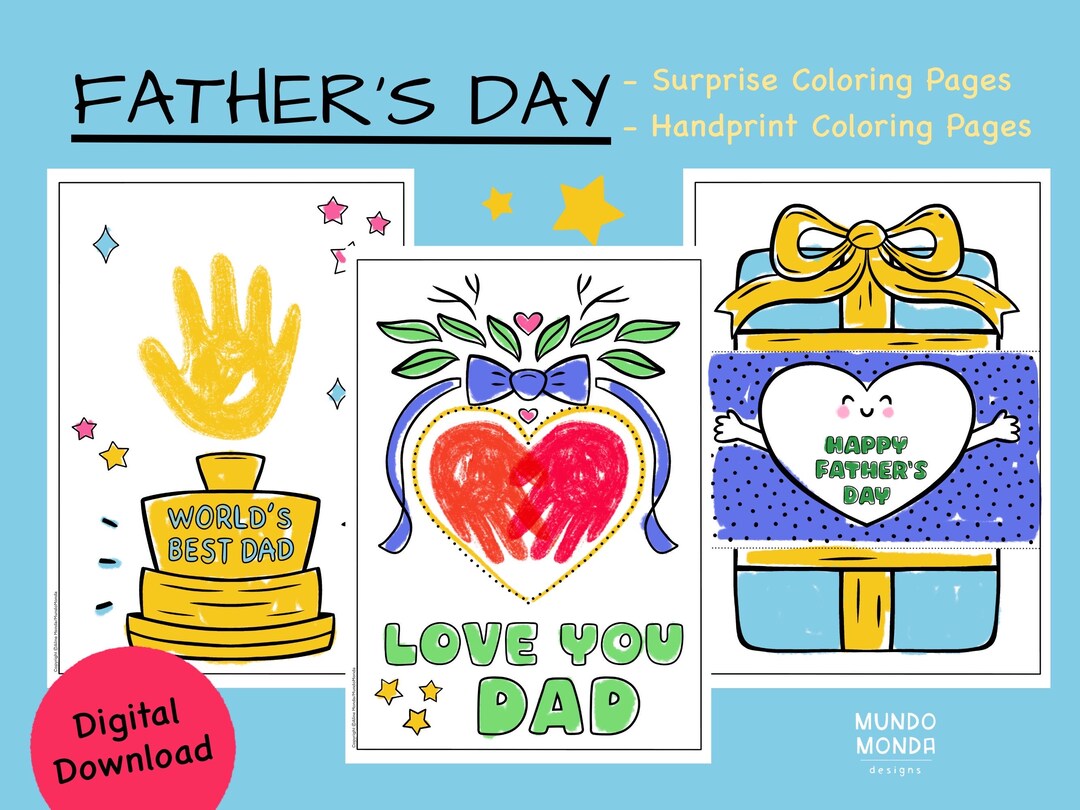 Father’s Day Printable Coloring Activities – Father’s Day Handprint ...