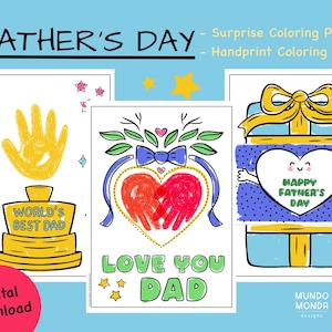 Father’s Day Printable Coloring Activities – Father’s Day Handprint ...
