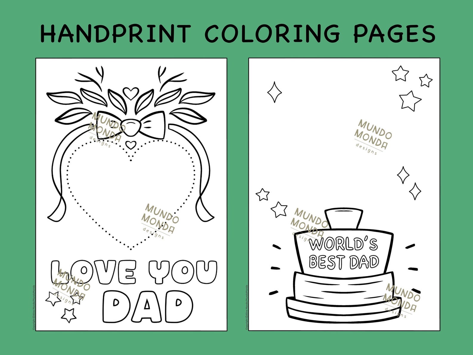Father’s Day Printable Coloring Activities – Father’s Day Handprint ...