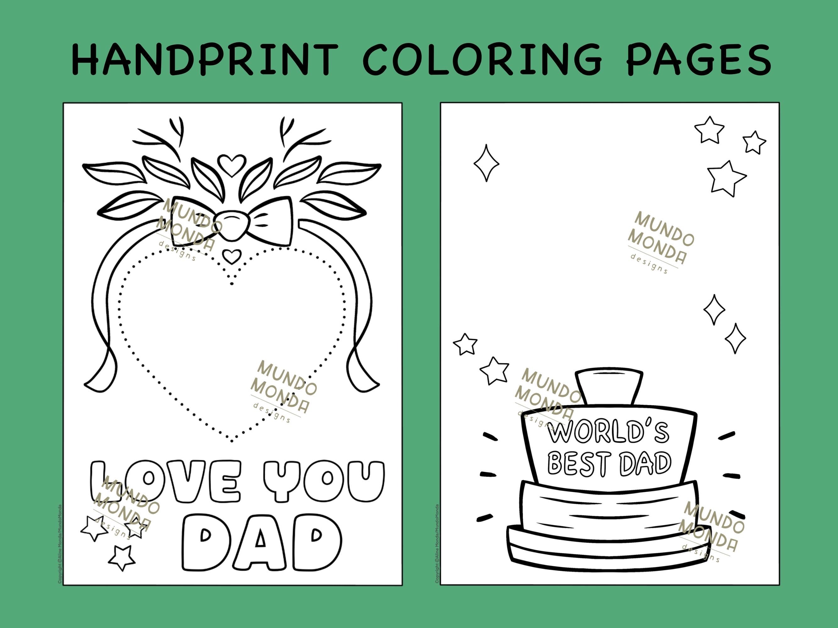 Father’s Day Printable Coloring Activities – Father’s Day Handprint ...