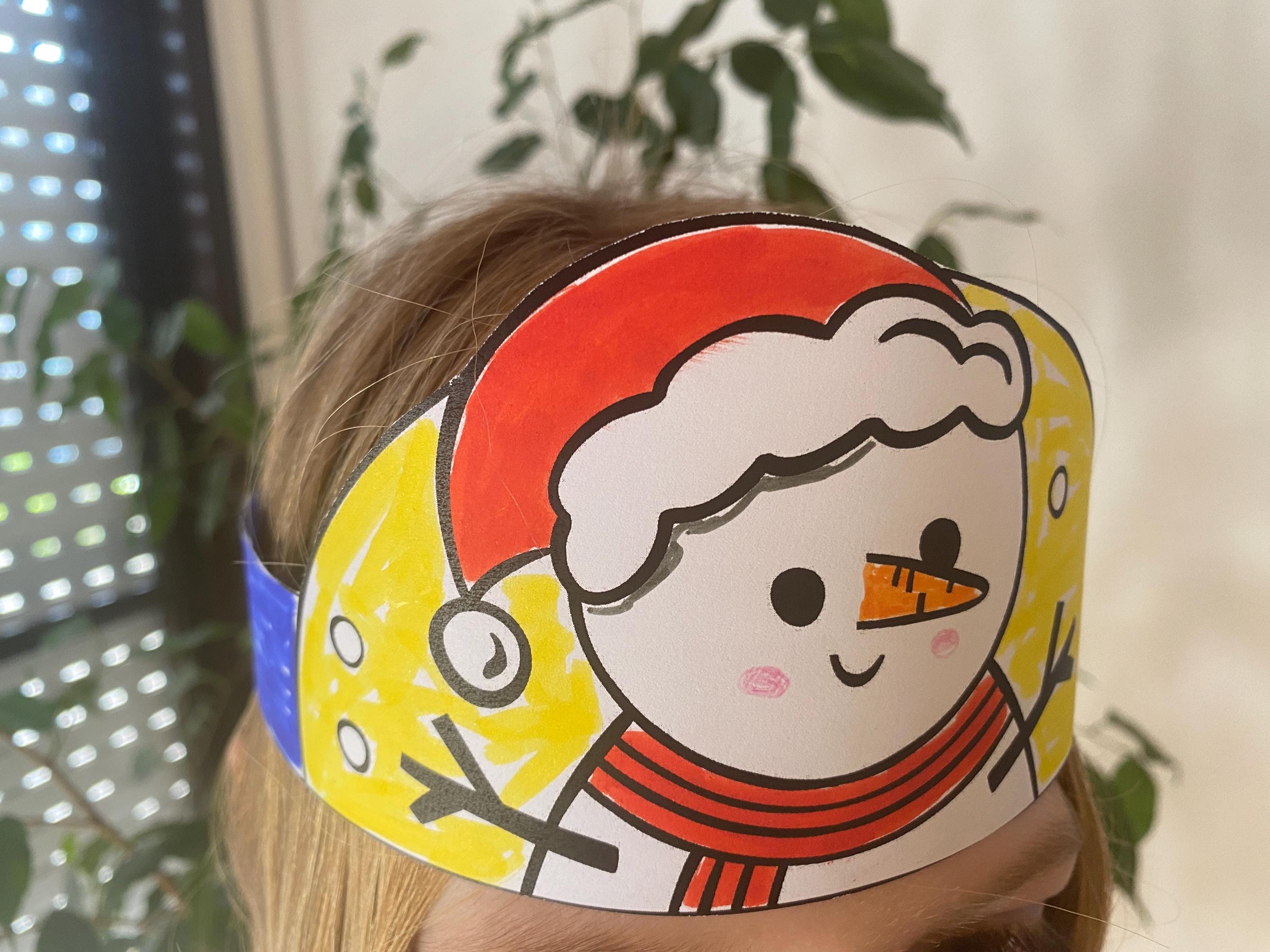 Printable Christmas Headband / DIY Paper Christmas Crown / Coloring ...