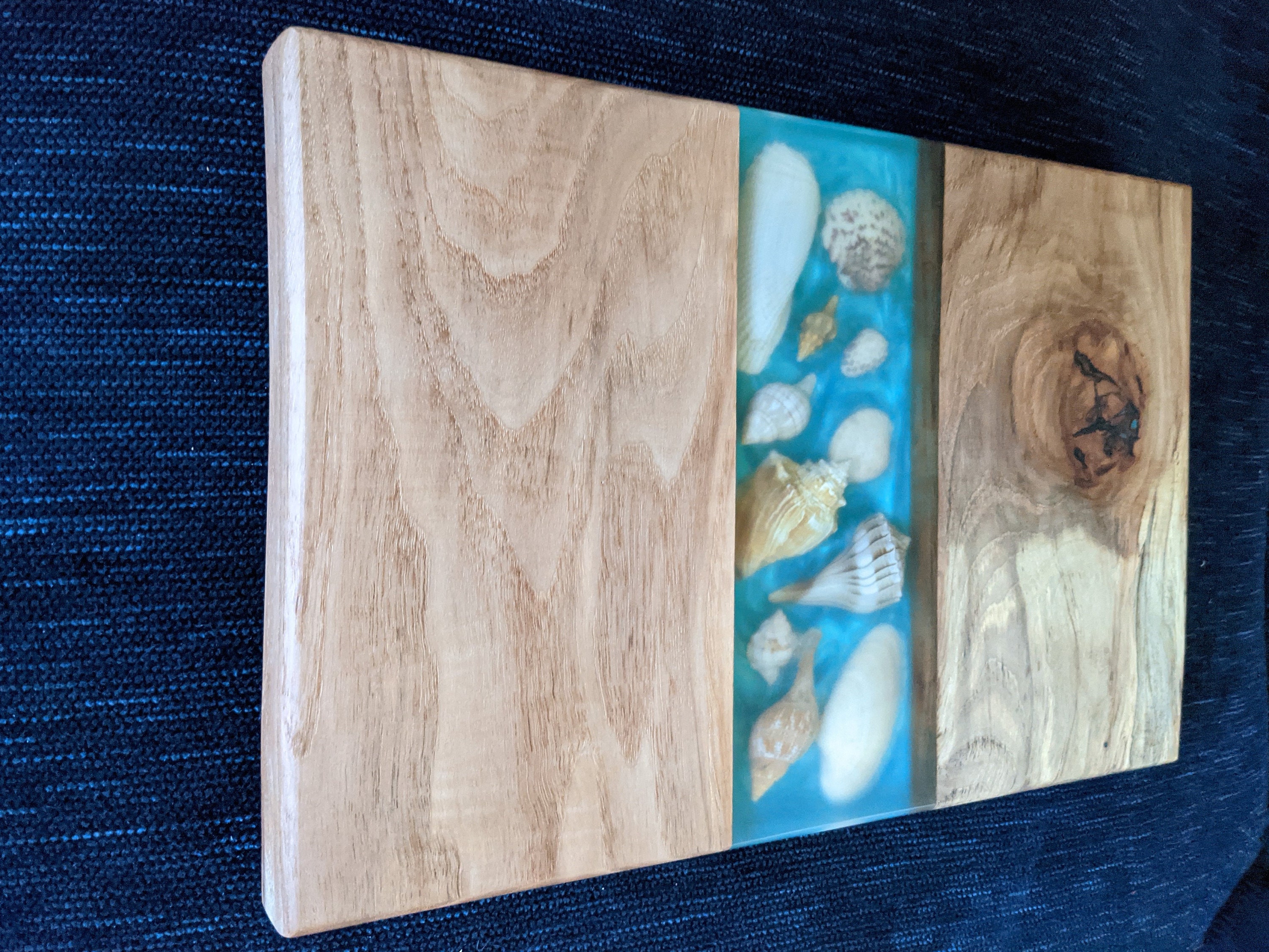 Shell Cutting Board, Live Edge, Epoxy, Resin, Cheese Tray, Charcuterie ...