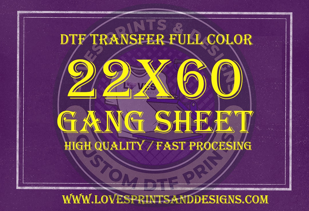 DTF Transfer | DTF Print 22x60 | Custom DTF Transfers | Custom Gang ...