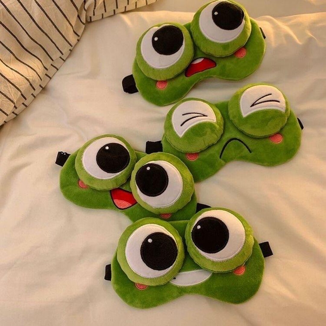 Frog Adjustable Handmade Eye Mask Sleep Blindfold Cute Cartoon Soft ...