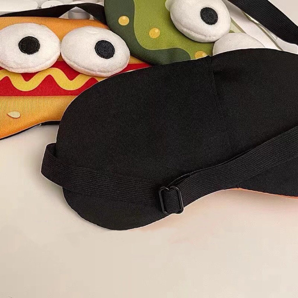 Adjustable Handmade Burger Funny Eye Mask Sleep Blindfold Cute Cartoon ...