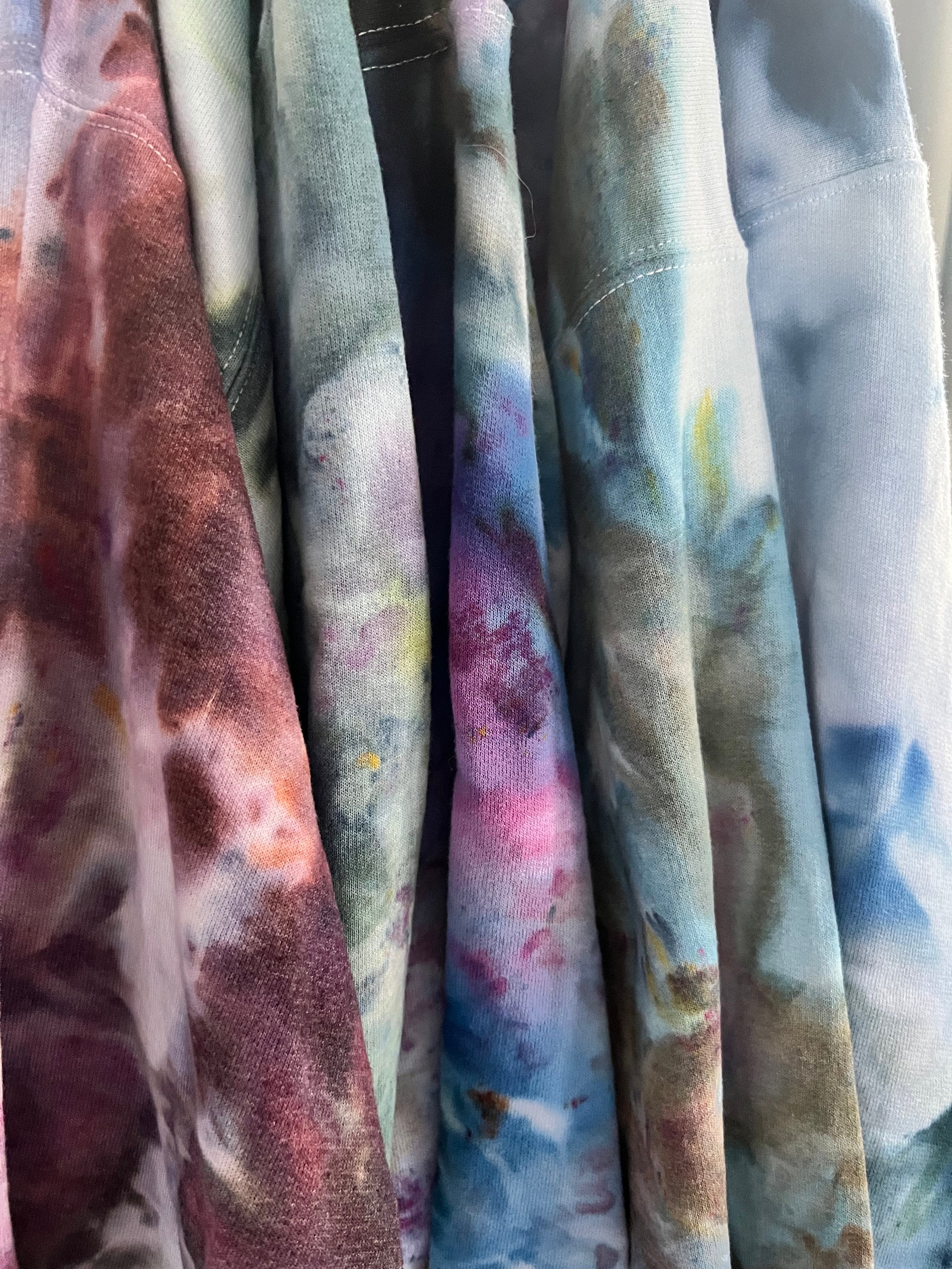 LARGE Blue & Green Multicolor Ice-dye Sweatshirt One-of-a-kind Hand ...