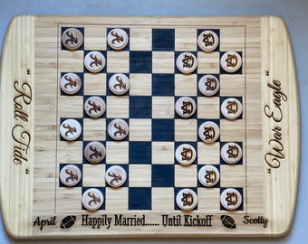 Wooden Checkerboard | Etsy