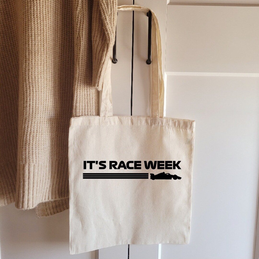 It's Race Week Tote Bag, Formula One Gift, Formula One Tote Bag, Cotton ...