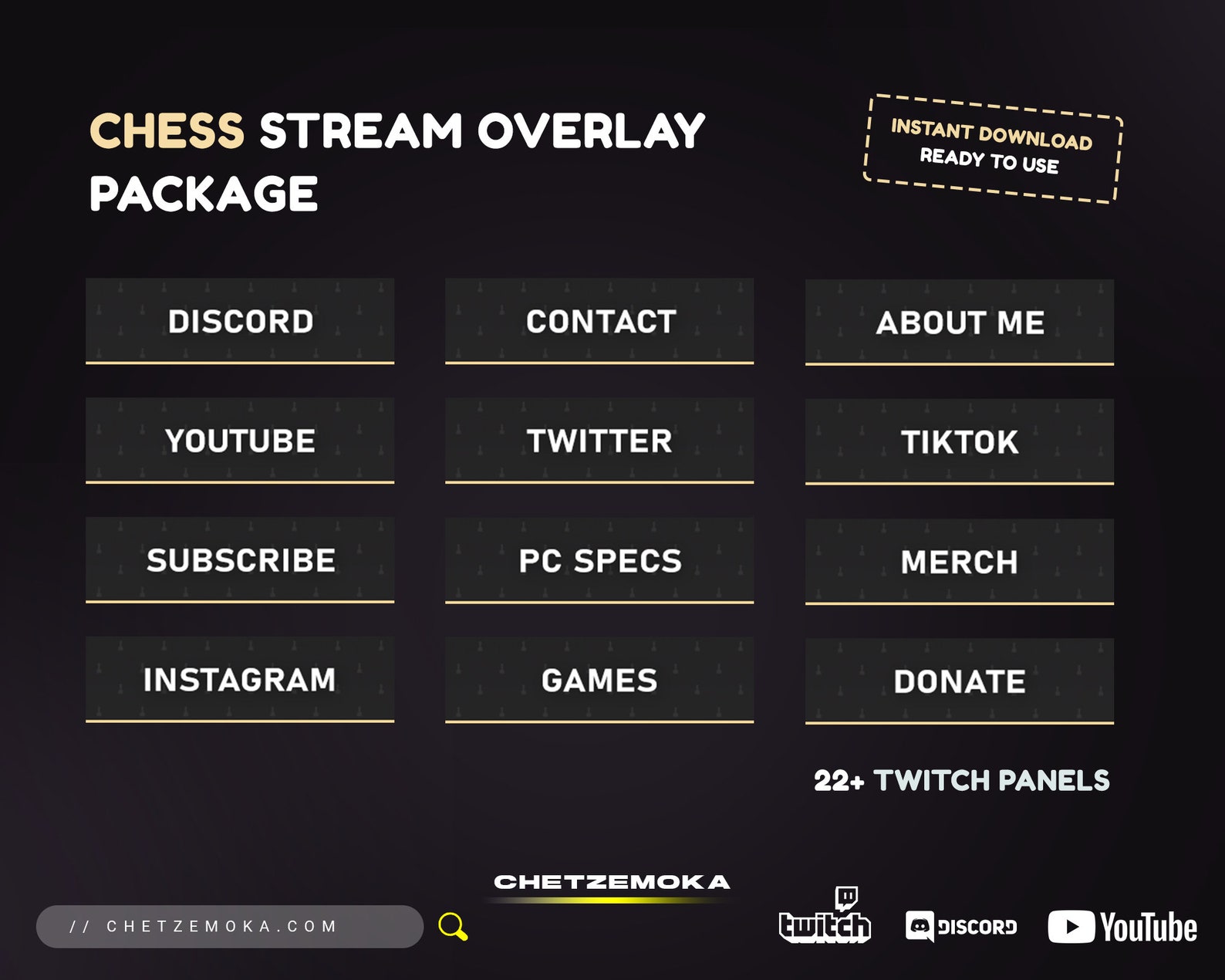 Chess Stream Overlay - Animated & Static Version | Chess Twitch Overlay ...