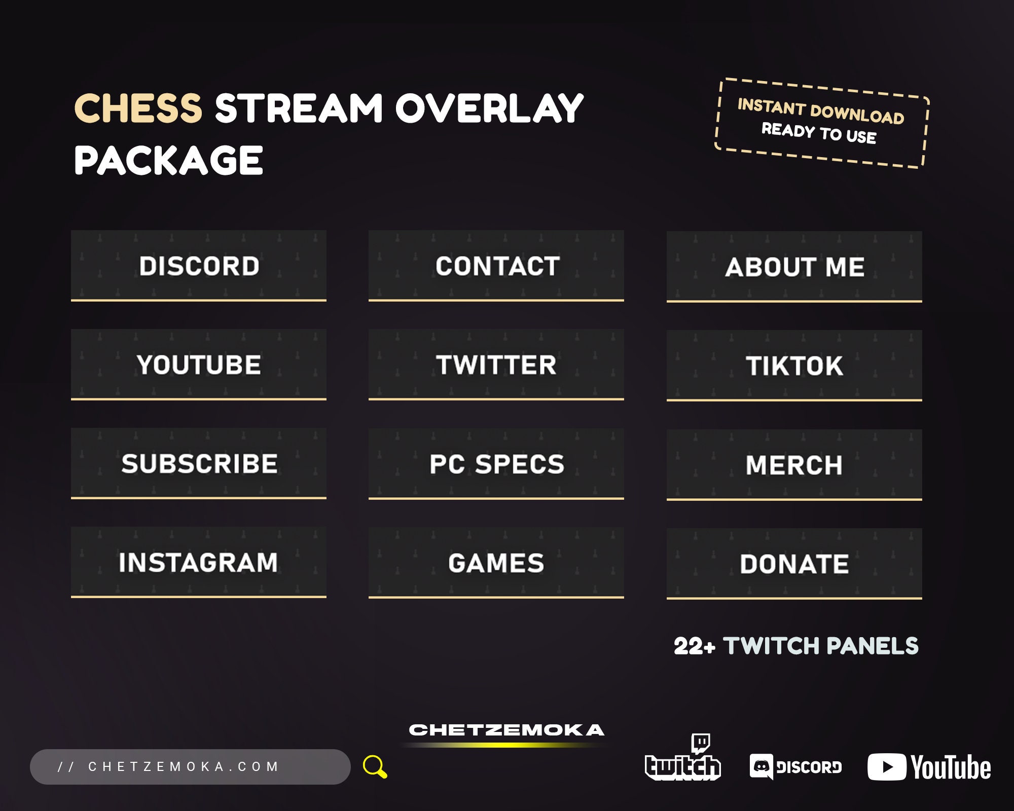 Chess Stream Overlay - Animated & Static Version | Chess Twitch Overlay ...
