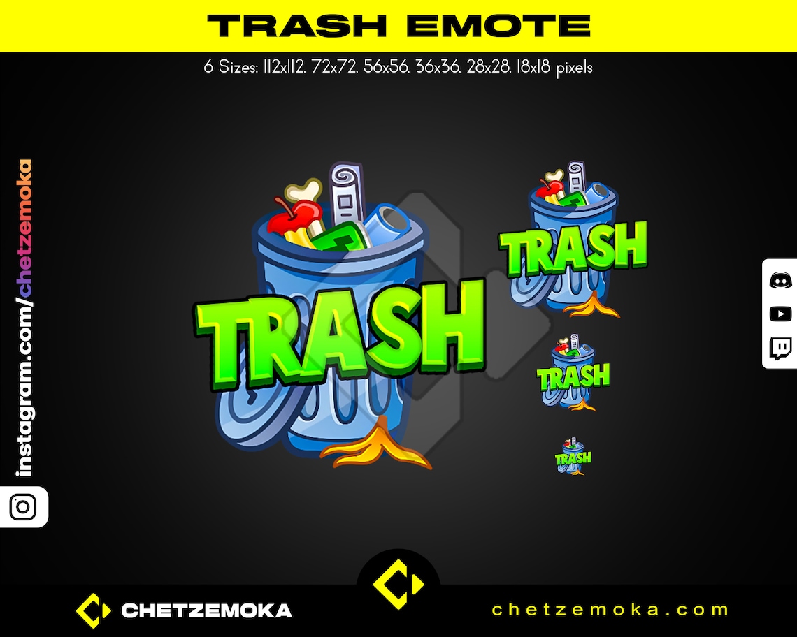 Trash Text Emote for Twitch Youtube Discord Instant - Etsy