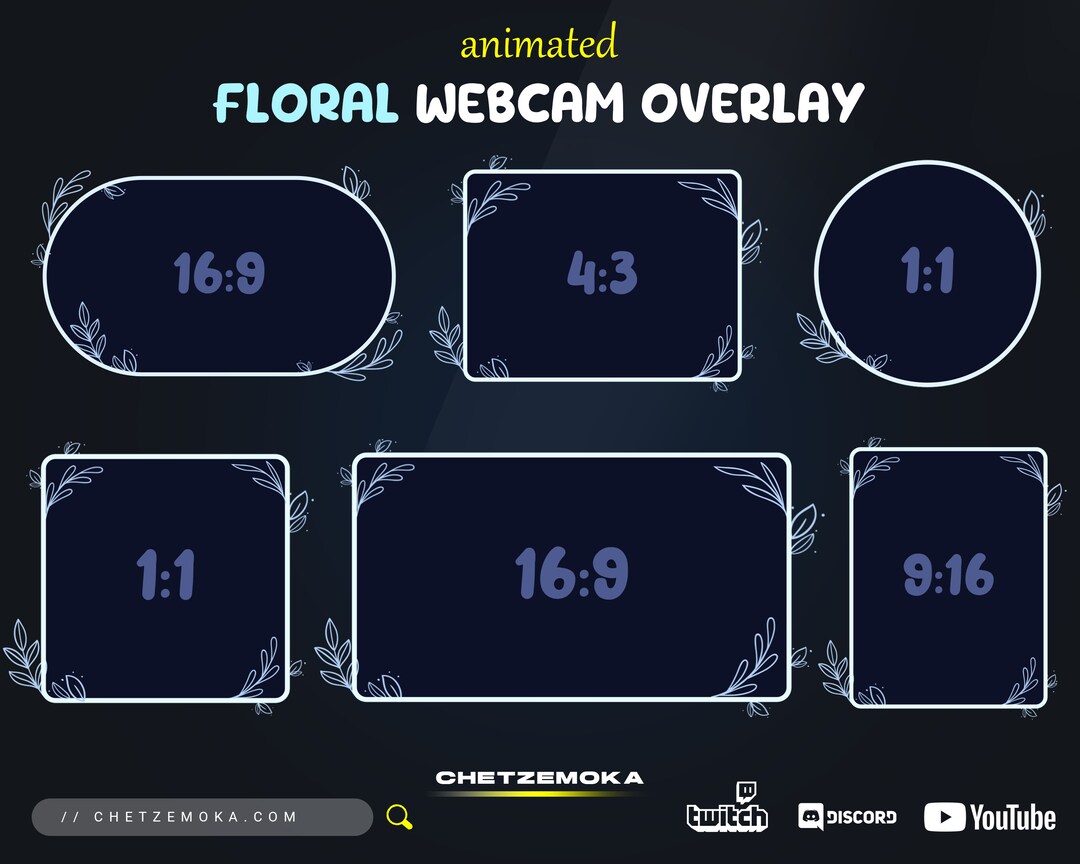Animated Floral Webcam Overlay | Circle and All Standard Sizes | Baby ...
