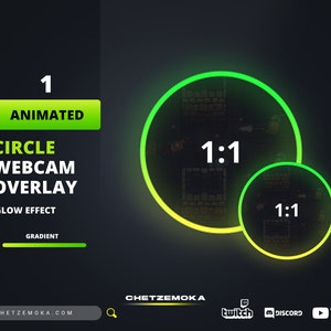 Webcam Overlay Green ANIMATED | Circle and All Standard Sizes | Instant ...