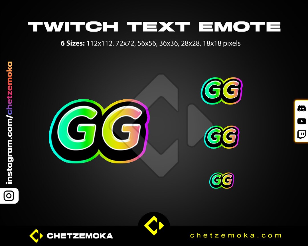 Twitch Text Emote GG High Quality Text Emote Twitch Instant Delivery ...