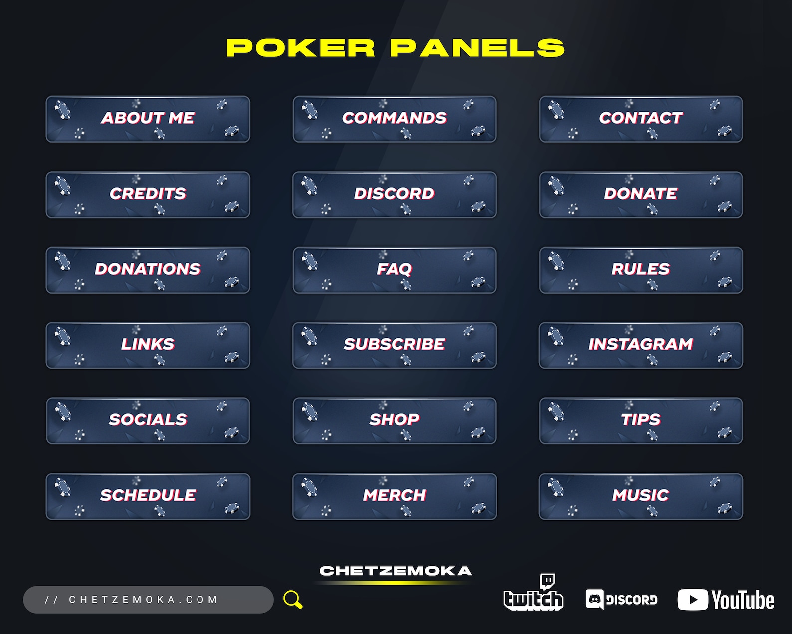 Animated Poker Twitch Overlay: Scenes, Alerts, Panels (digital Download ...