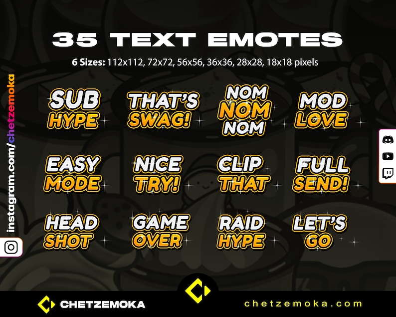 Twitch Text Emotes Bundle of 35 High Quality Twitch Text Emotes Instant ...