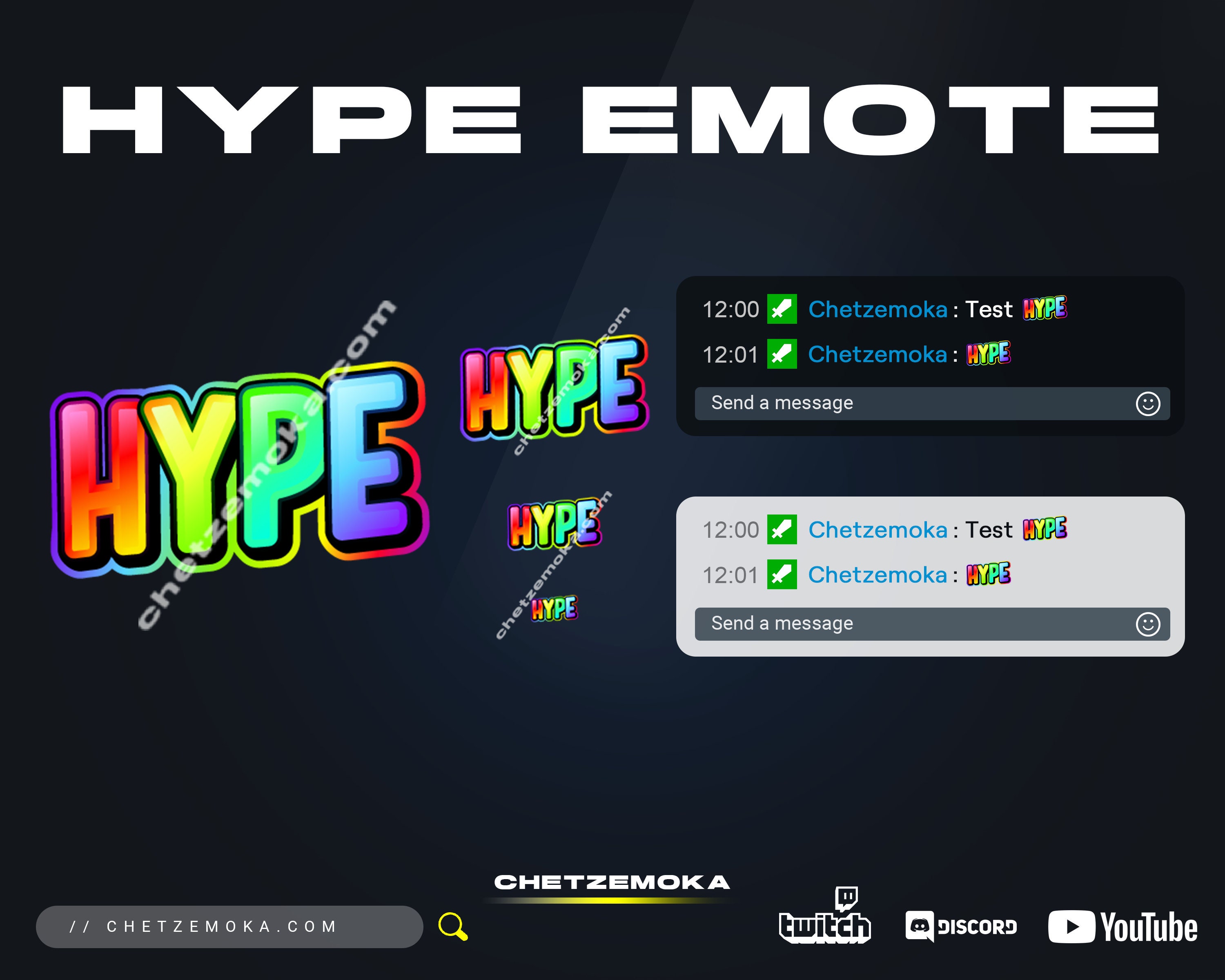 Animated/static Twitch Hype Emote Text I Rainbow Fireworks Rain ...