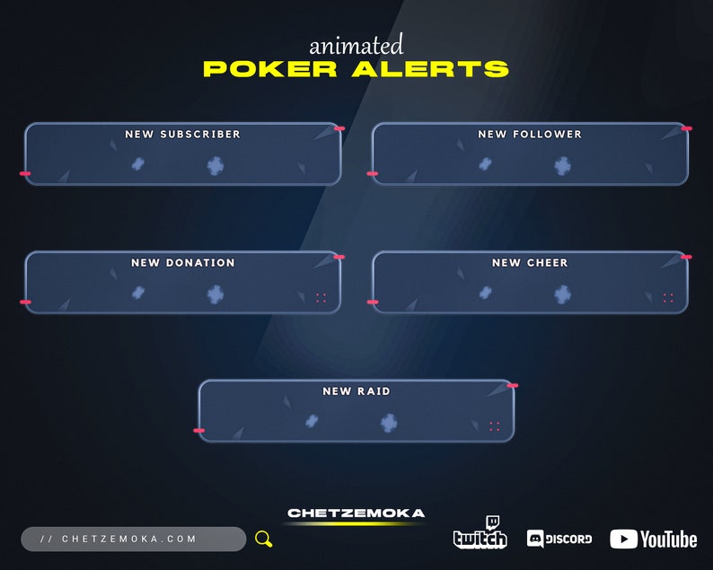 Animated Poker Twitch Overlay: Scenes, Alerts, Panels (digital Download ...