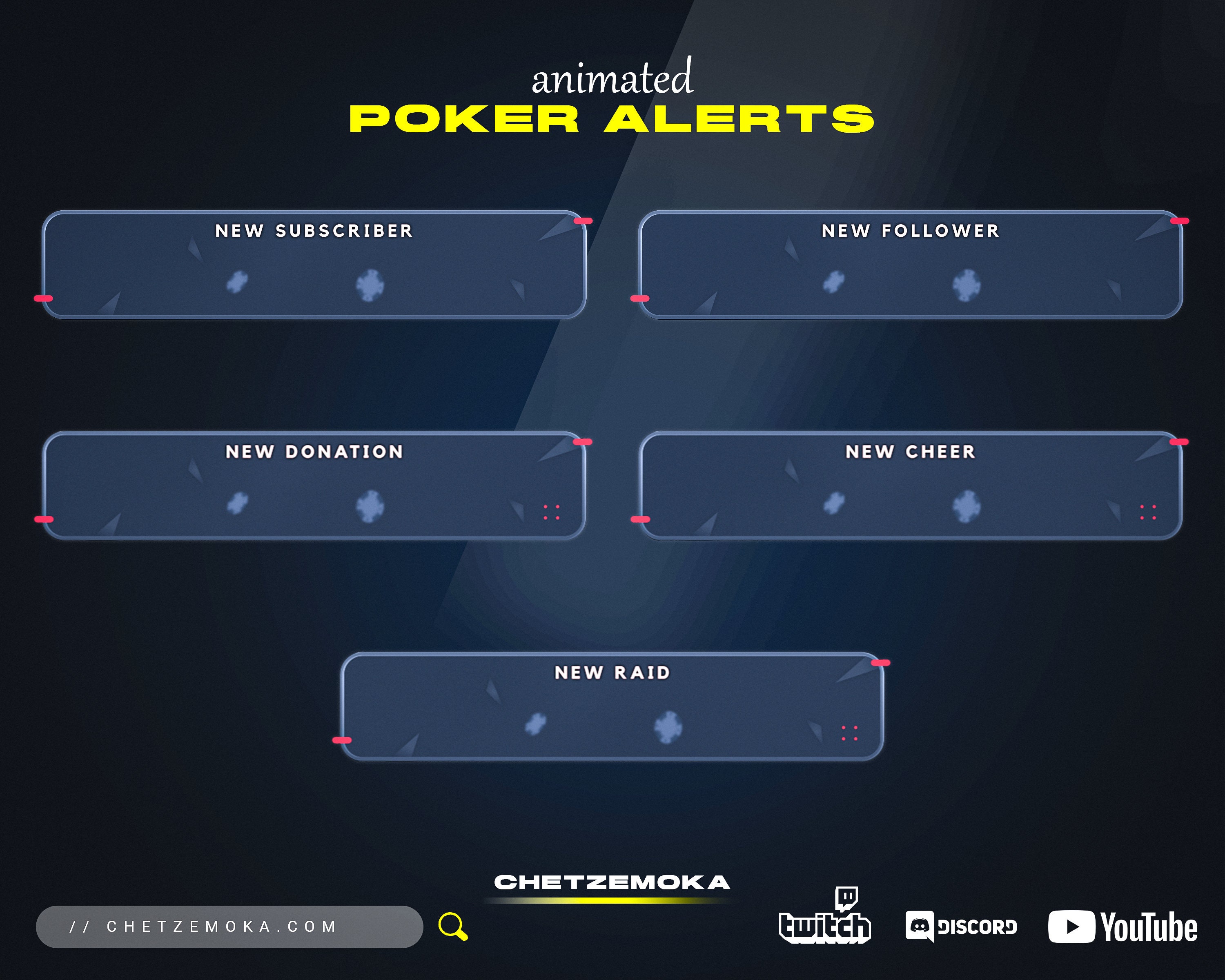 Animated Poker Twitch Overlay: Scenes, Alerts, Panels (digital Download ...