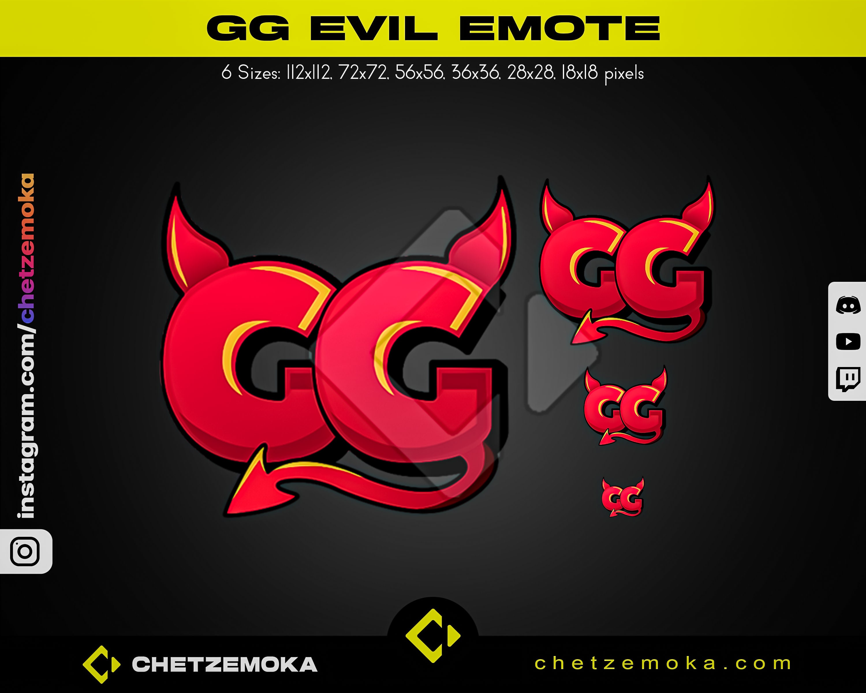 2 Devil Text Emotes | EZ + GG | for Twitch, Youtube, Discord | Instant ...