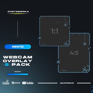 ANIMATED Winter Webcam Overlay | 5 Sizes | Twitch Blue Gradient Borders ...