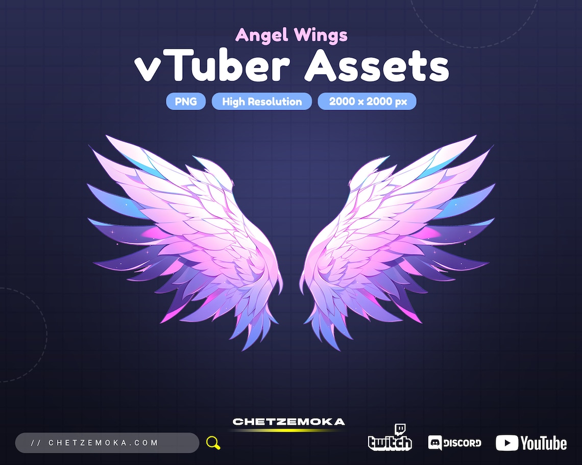 Vtuber Assets Angel Wings, Vtuber Assets, Vtube Wings, Cute Wings Asset ...