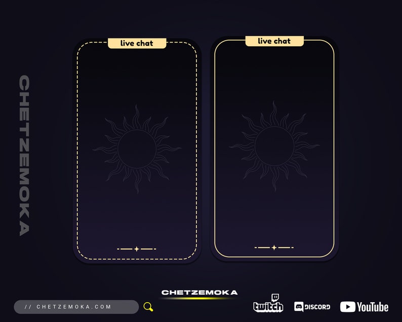 Twitch Chat Box Overlay Celestial Chat Box Stream 2 Themes 6 Sizes Gold ...