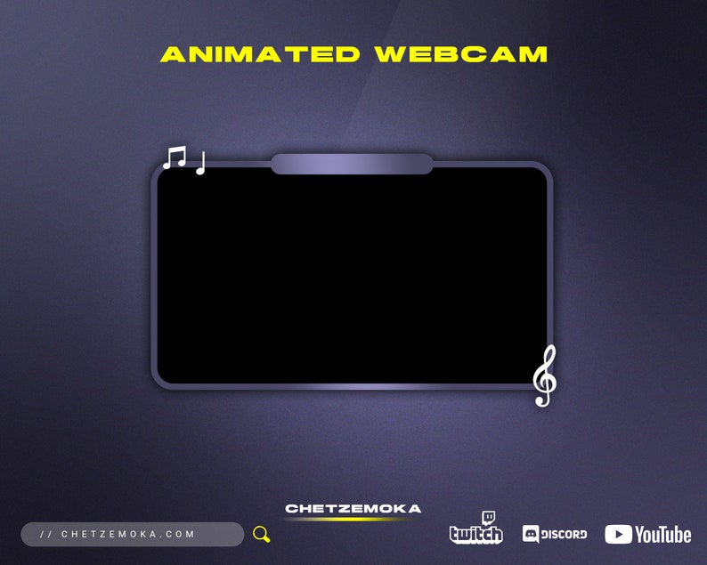 Musical Stream Overlay Dark Purple - Animated & Static Version | Music ...