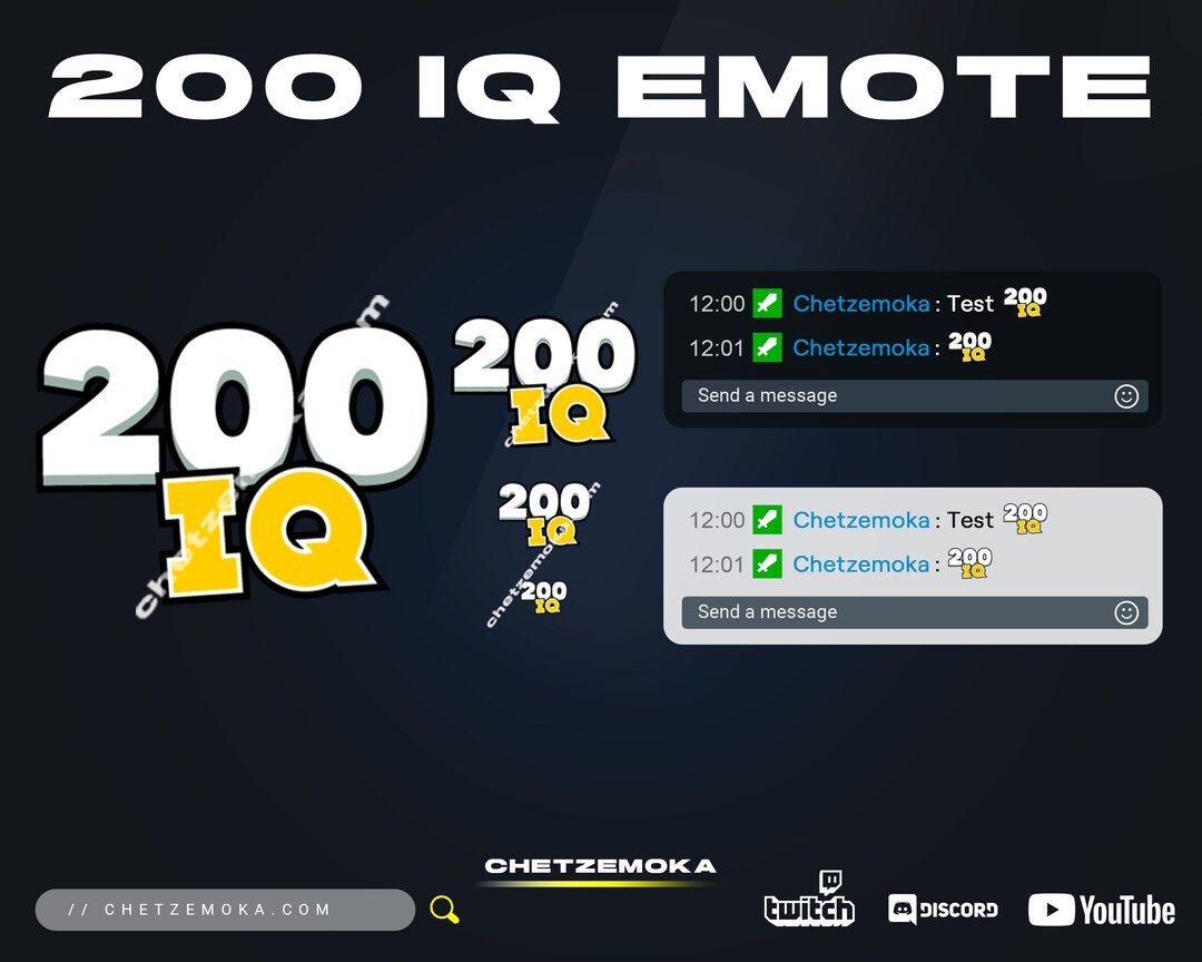 Animated/static Twitch 200 IQ Emote | Text I Stars | Flickering ...