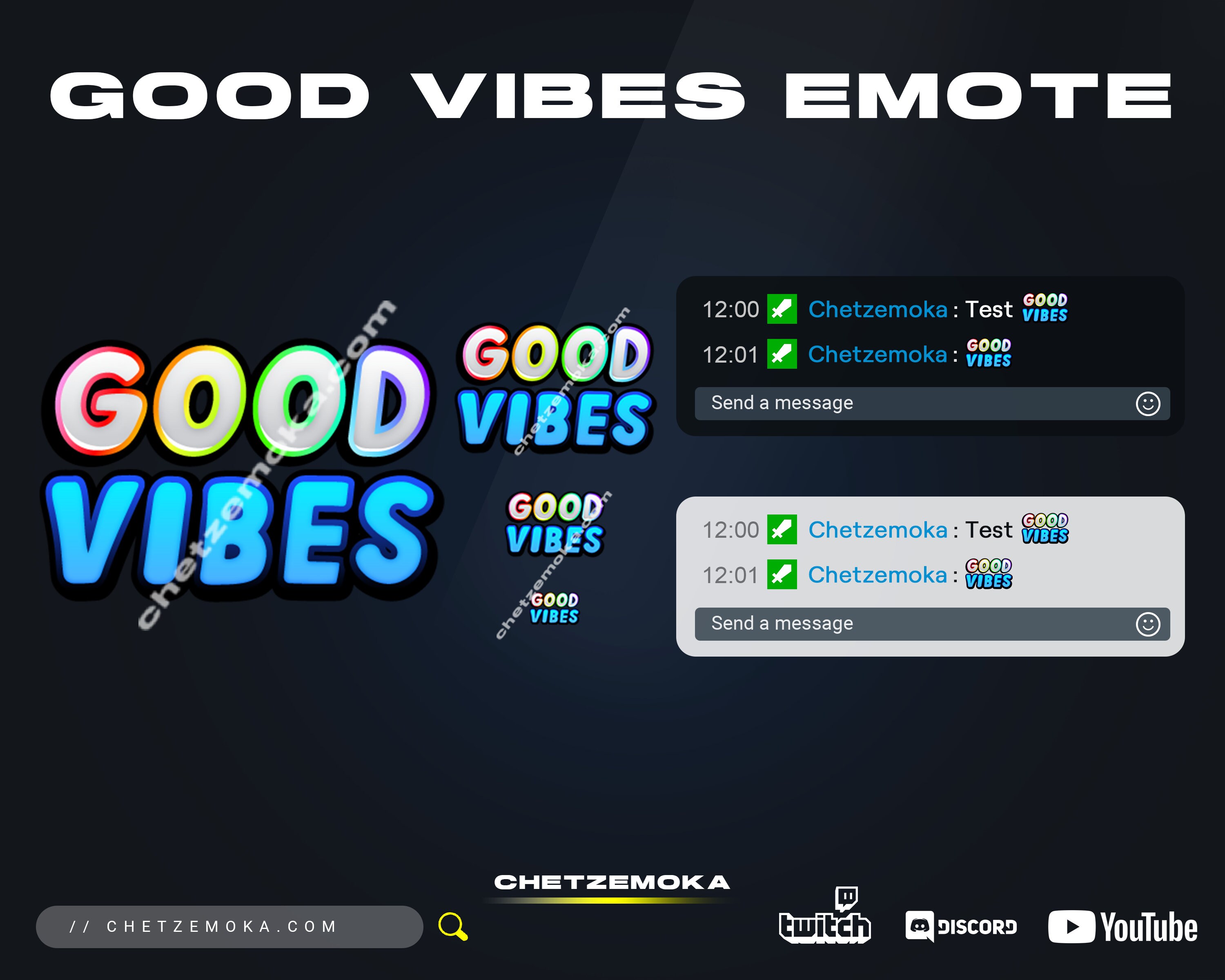 Animated/static Twitch Good Vibes Emote | Text I Rainbow | Flickering ...