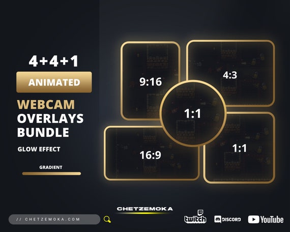 Animated Webcam Overlay Gold Theme Circle and All Standard - Etsy