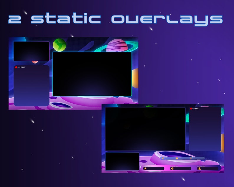 Twitch Space Overlay Galaxy Theme Stream Package 4 - Etsy