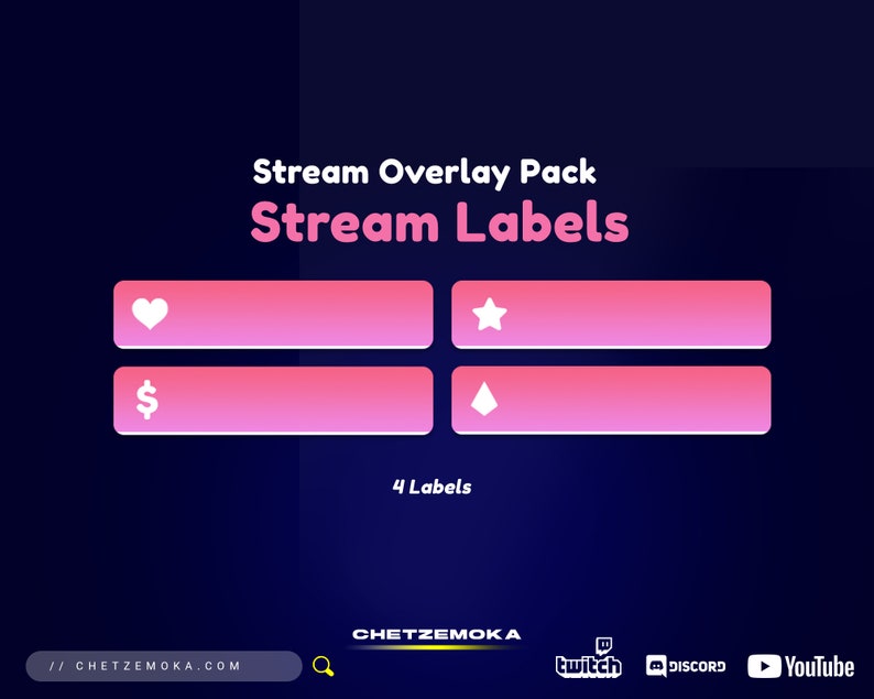 Stream Overlay Package Pink Webcam Overlay 20 Twitch - Etsy