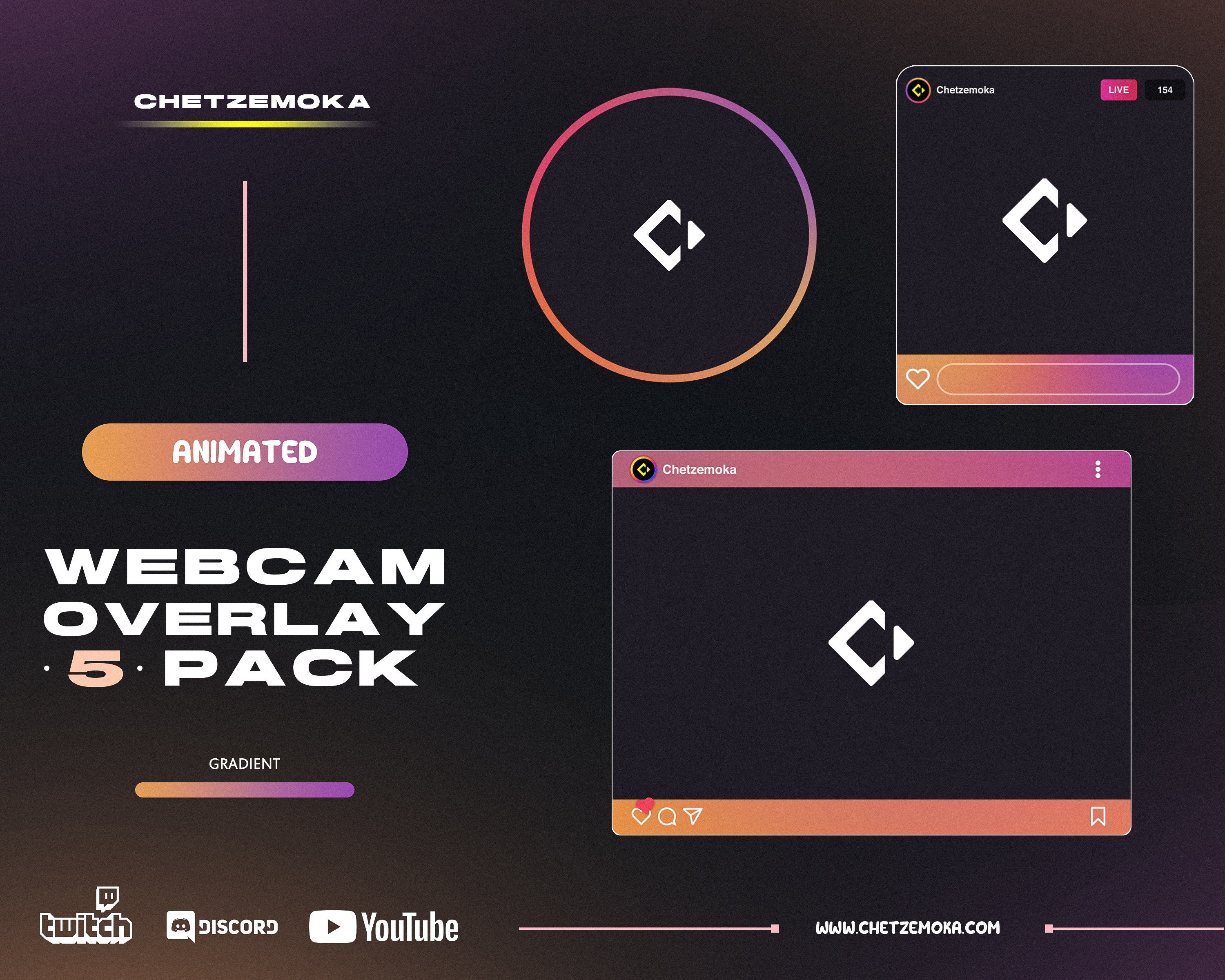 Animated Instagram Webcam Overlay Circle and All Standard Sizes Miami ...