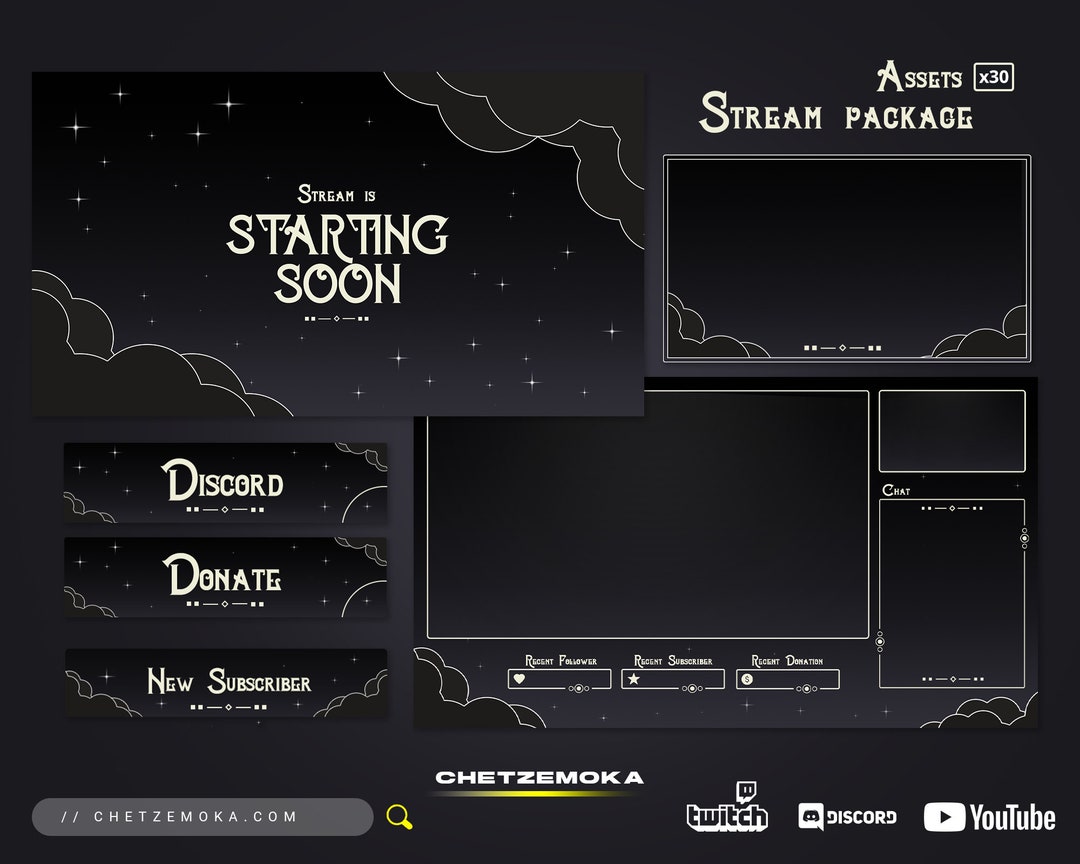 Celestial Stream Overlay Golden Sky - Animated & Static Version ...