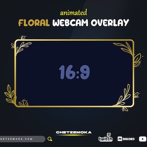 Gold Animated Floral Webcam Overlay | Circle and All Standard Sizes - Etsy