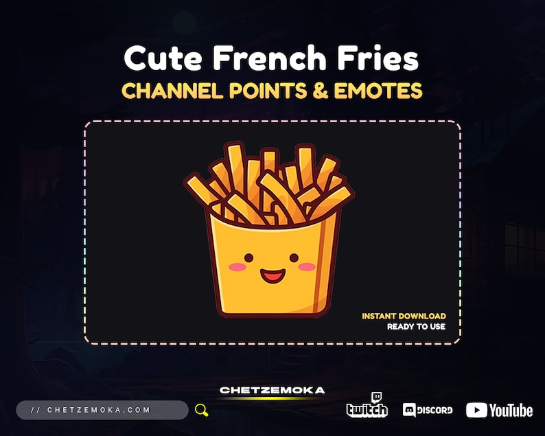 French Fries Channel Point - Twitch Emote | Twitch Channel Point - Twitch - Discord - Youtube - Etsy