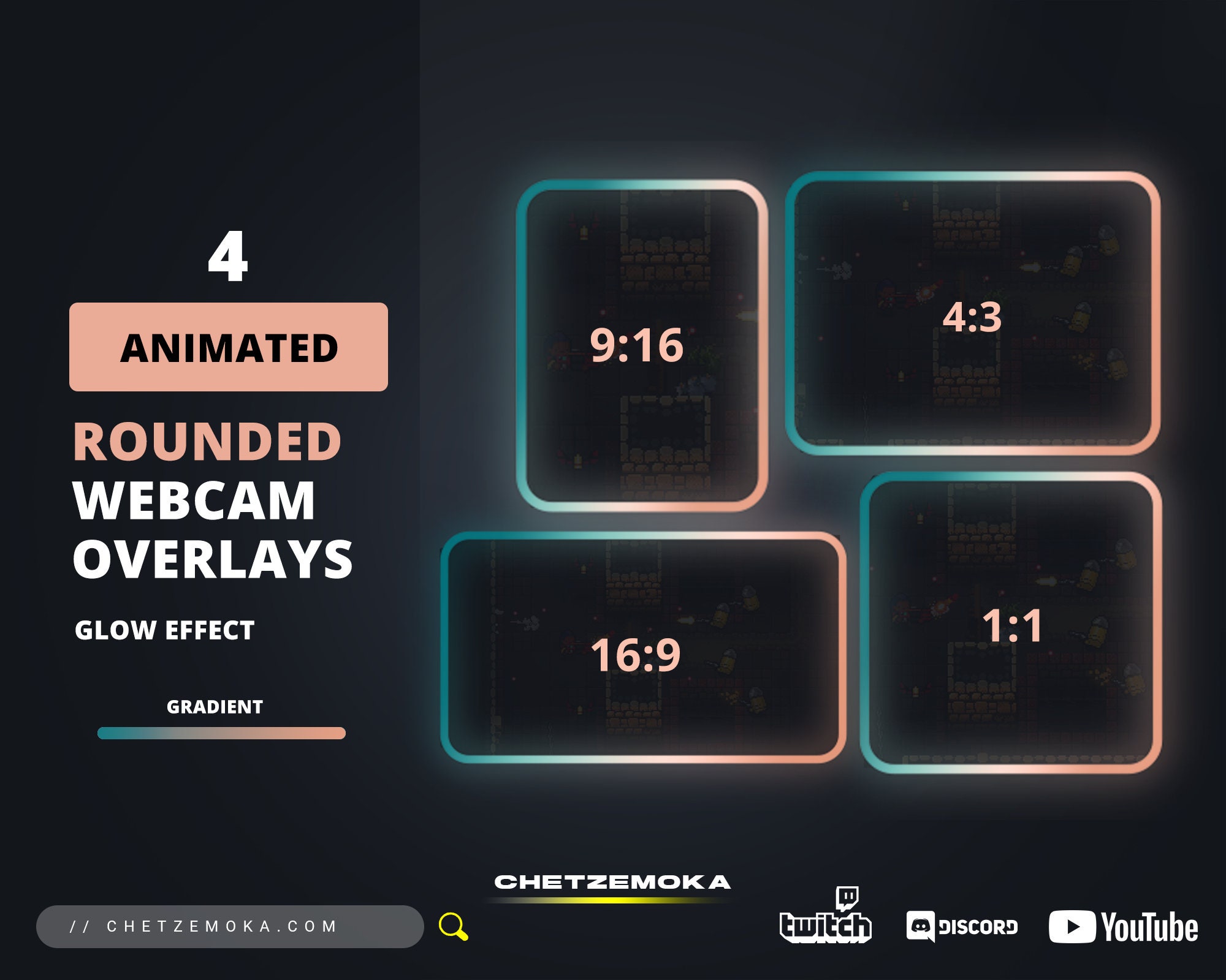 Webcam Overlay Animated | Circle and All Standard Sizes | Pastel Orange ...