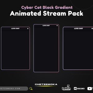Cat Stream Overlay Purple - Animated Cat Stream Pack Purple ...