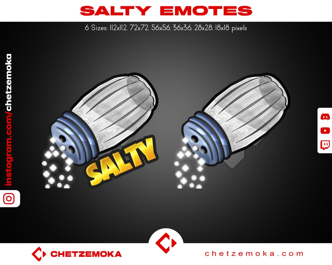 Twitch Salty Emotes for Streamers Twitch Discord Youtube - Etsy Australia