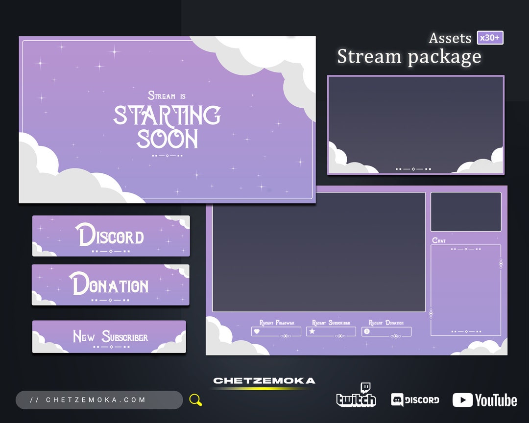 Celestial Stream Overlay Light Violet - Animated & Static Version ...