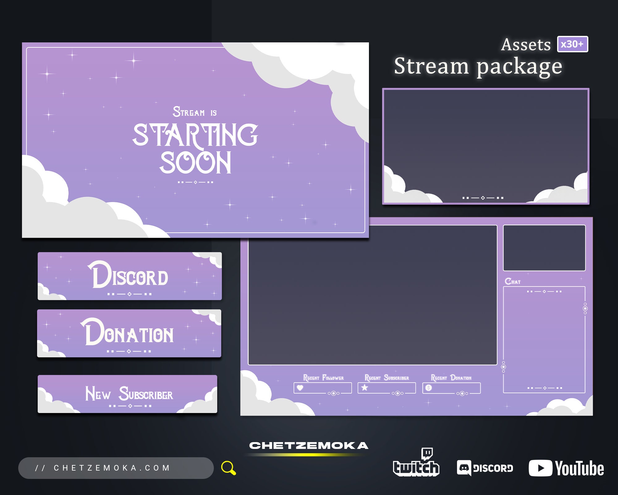 Celestial Stream Overlay Light Violet Animated & Static - Etsy