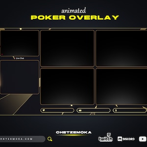 Animated Twitch Gold Poker Overlay | 4 Scenes | Starting & Offline ...