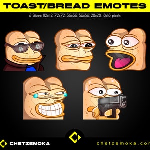 Twitch Bread Emotes / Toast Pepe Meme Pack | EZ | Pog | Gun | Sadge ...