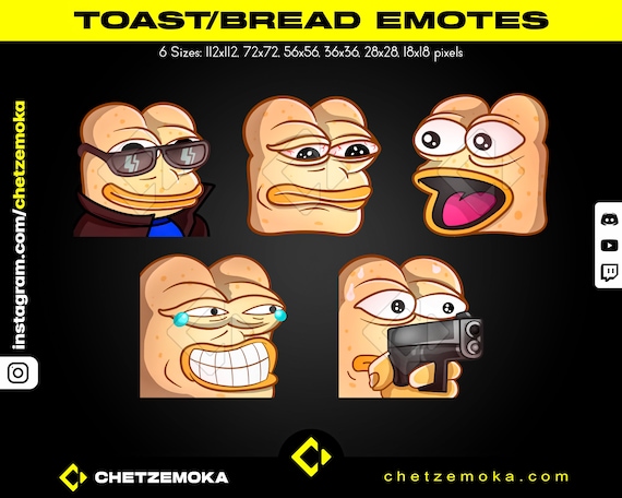 Twitch Bread Emotes / Toast Pepe Meme Pack Twitch Discord | Etsy New ...